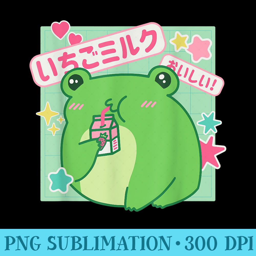 Cute Cottagecore Frog Strawberry Retro 90s Kawaii Aestheti - | Inspire ...