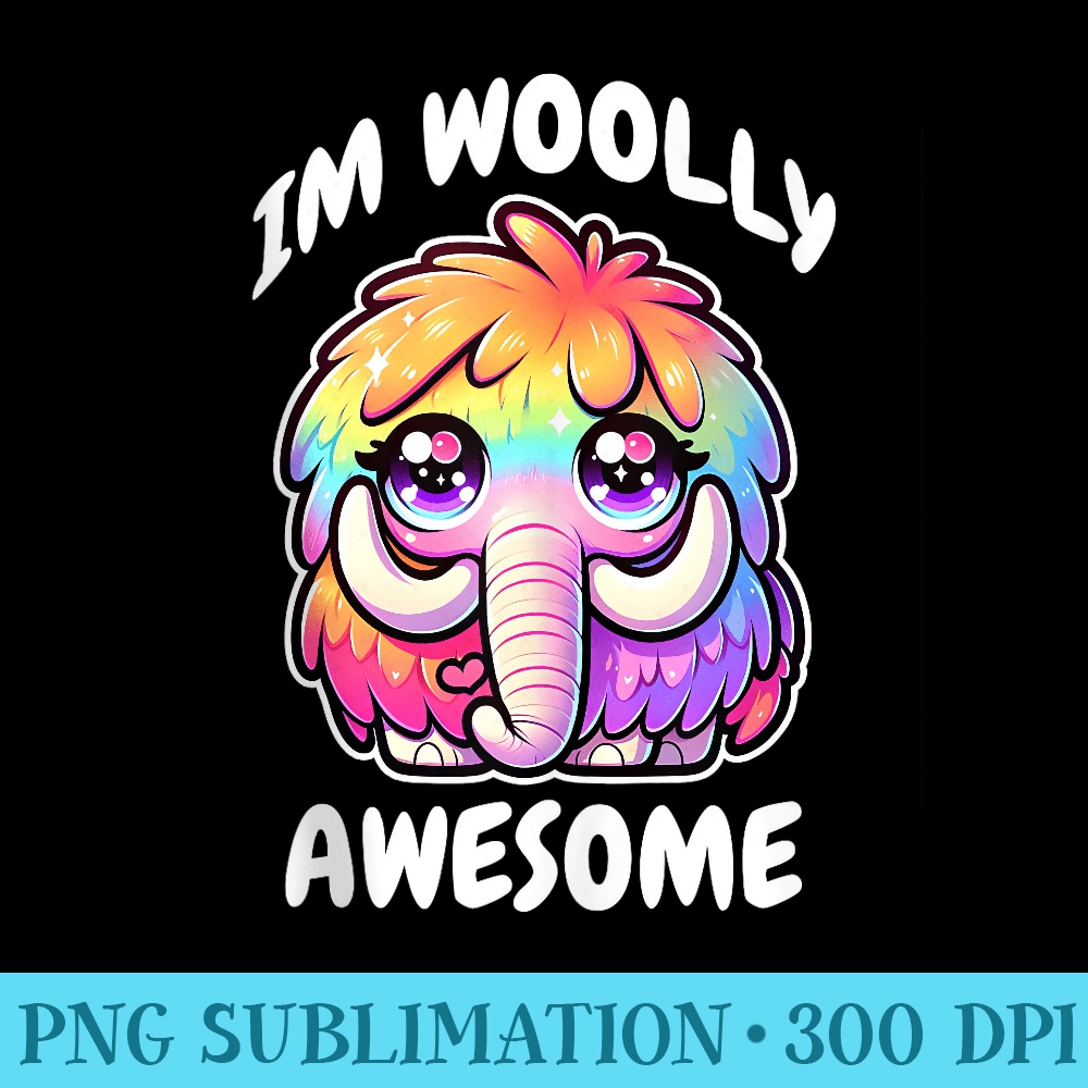 Funny Im Woolly Awesome Cute Girls Kawaii Woolly Mammoth - S | Inspire ...