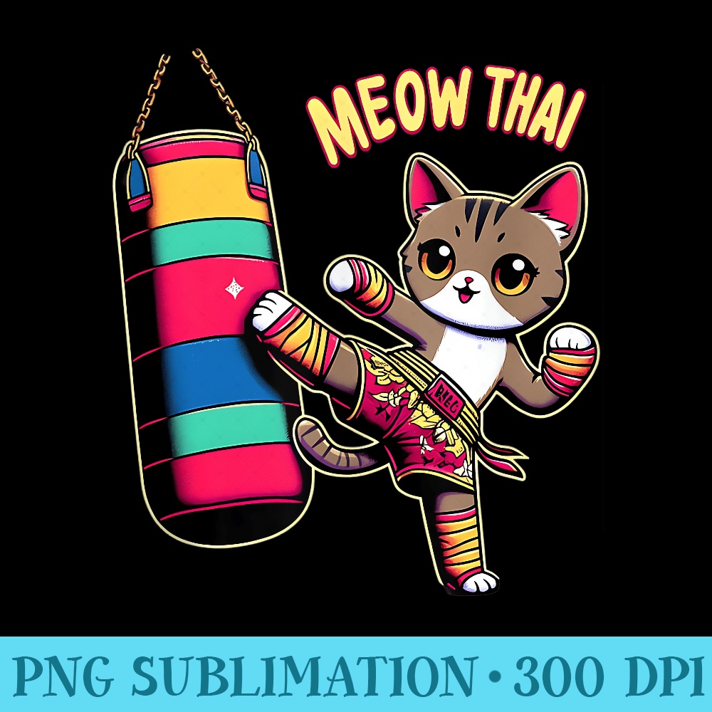 Meow Thai Muay Thai Cat Kickboxing - Transparent Shirt Desig | Inspire ...