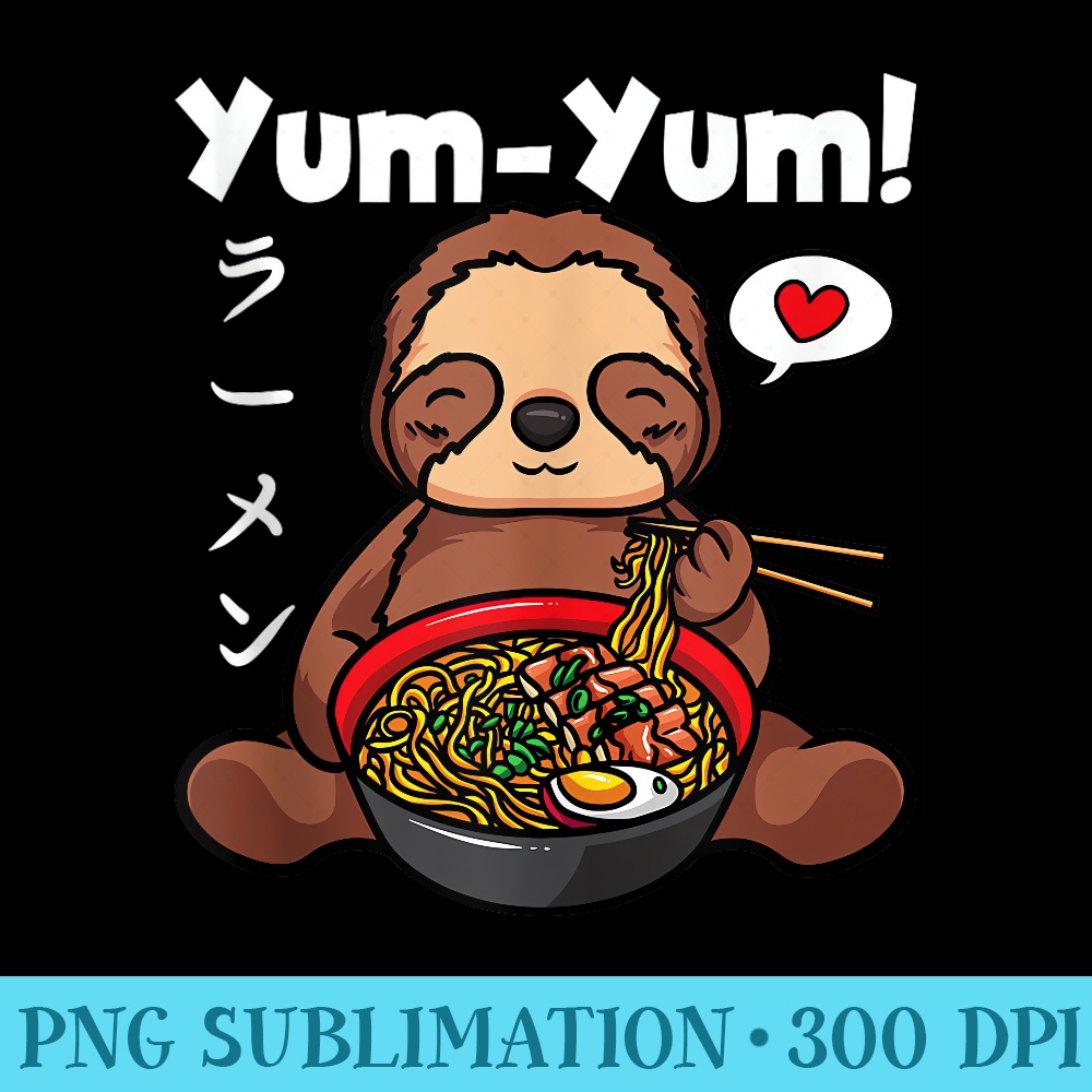 Funny Japanese Anime Sloth Ramen Noodles Manga Kawaii - PNG | Inspire ...