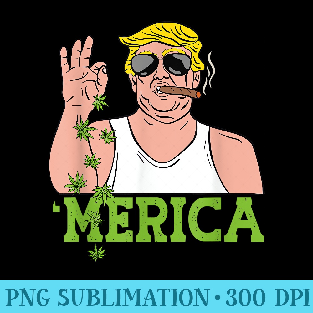 American Donald Trump Smoking Weed Cannabis Design - Free Tr | Inspire ...