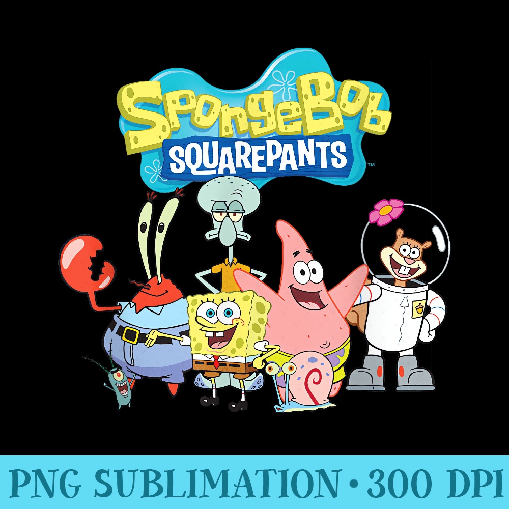 Spongebob Squarepants With All Characters T s - Sublimation | Inspire ...