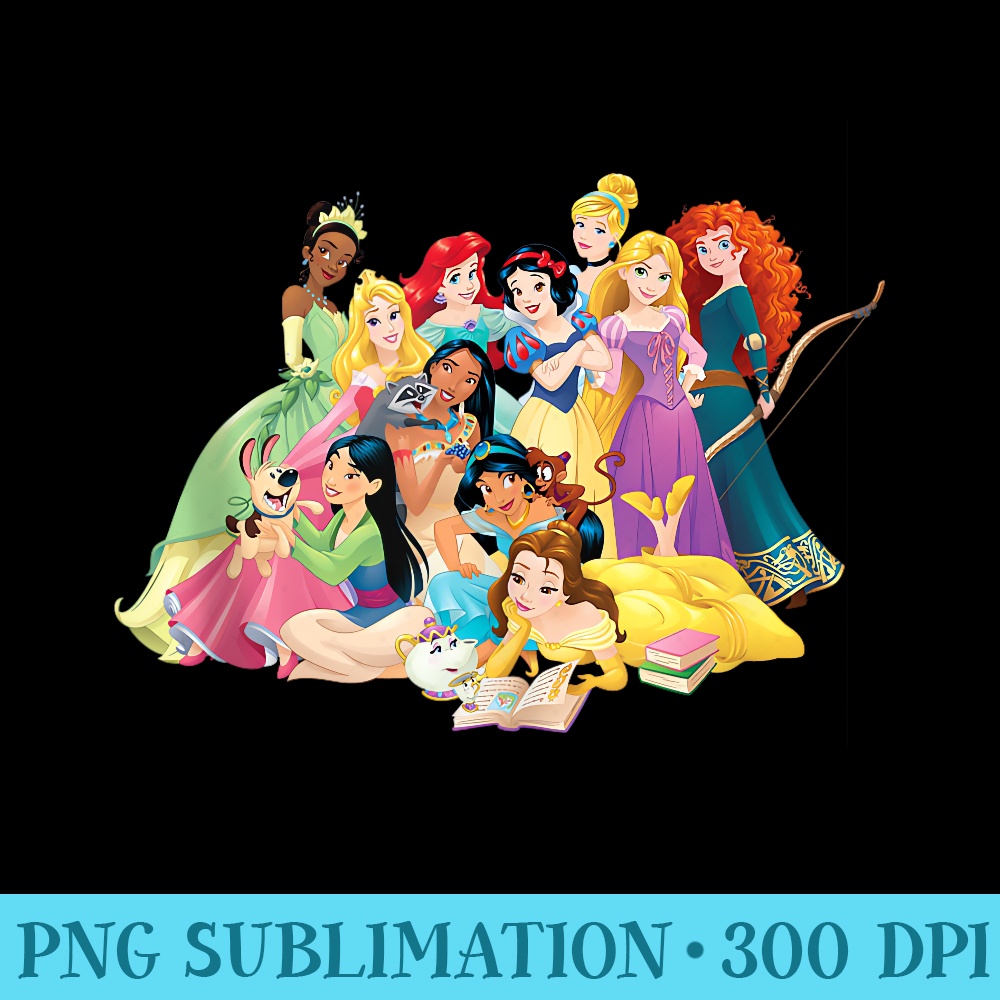 Disney Princess Group Photo - Unique Sublimation PNG Downloa | Inspire ...