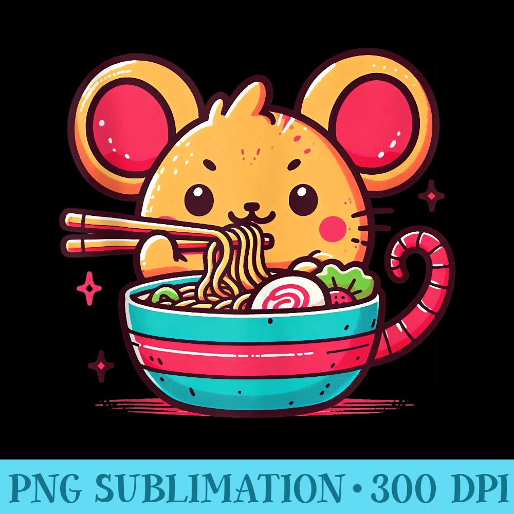 Cool Mouse Ramen Kawaii Eating Japanese Noodle Mouse lover - | Inspire ...