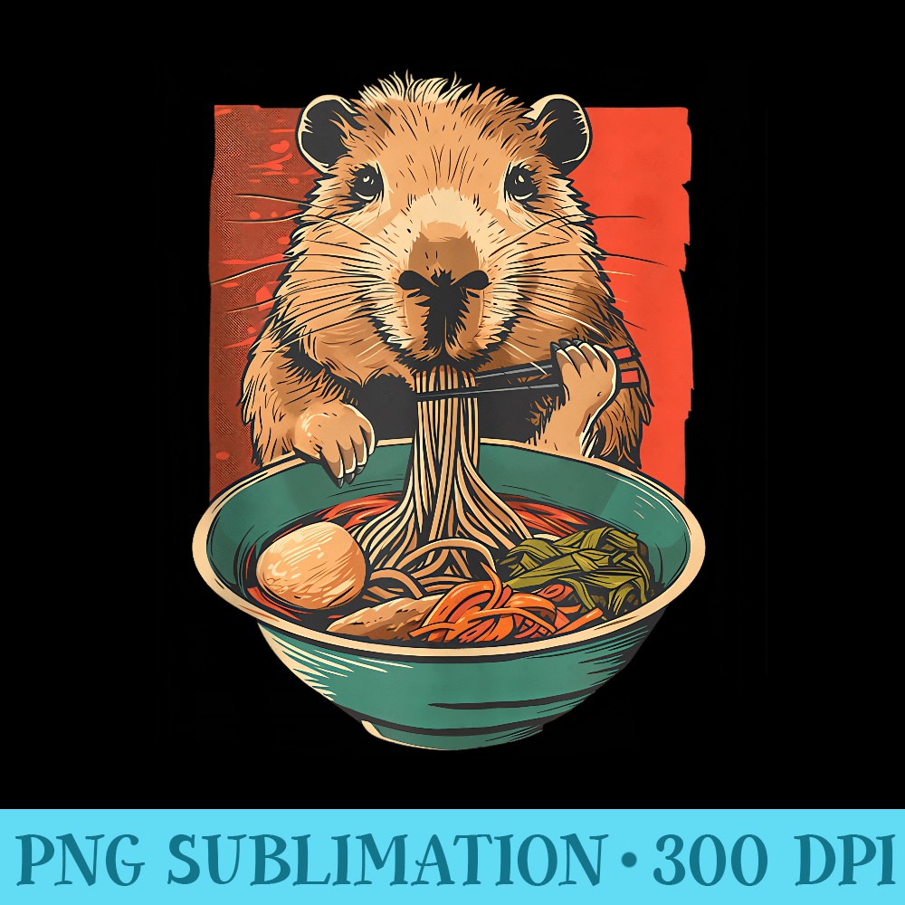 Capybara Japanese Eating Ramen Noodles Kawaii Anime - PNG Do | Inspire ...