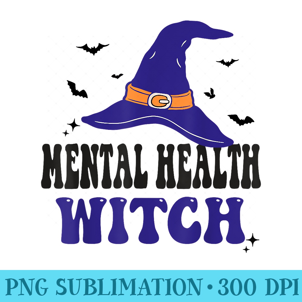 Mental Health Witch Halloween Funny Matching Group - PNG Dow | Inspire ...