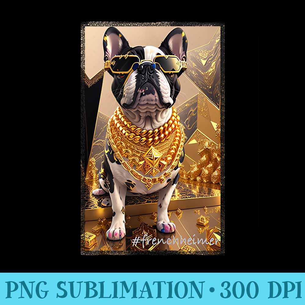 Frenchie Surrounded by Gold and Black Marble Richheimer - PN | Inspire ...