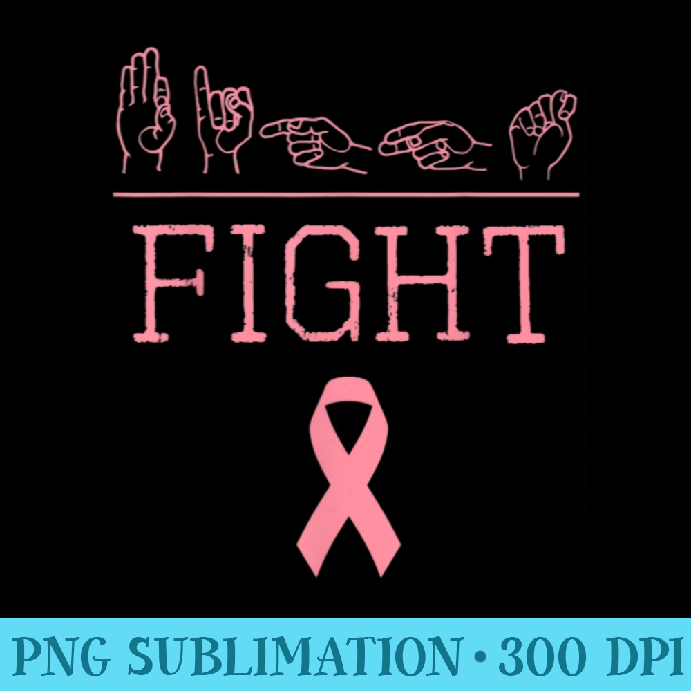 Deaf Pride ASL Fight Breast Cancer Awareness Ribbon - Trendy | Inspire ...