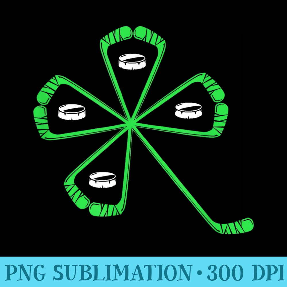 Four Leaf Clover Hockey Sticks And Pucks Ice Skaters - PNG I | Inspire ...