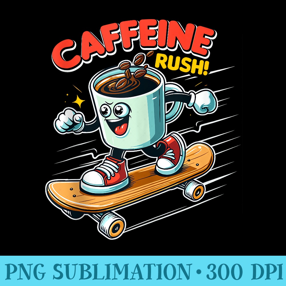 Caffeine Rush Coffee Fun Coffee Lover - Printable PNG Images | Inspire ...