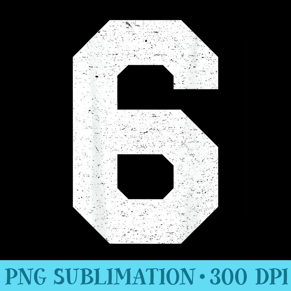 Jersey Uniform Number 6 Block Lettering - PNG Clipart Downlo - Inspire ...