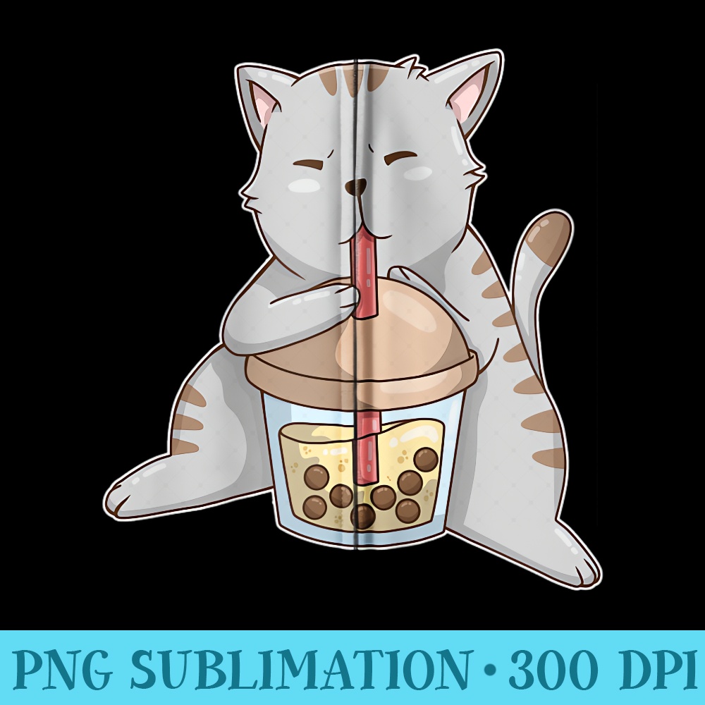 Anime Cat Kawaii Neko Boba Cat Boba Tea Bubble Tea Kawaii - | Inspire ...