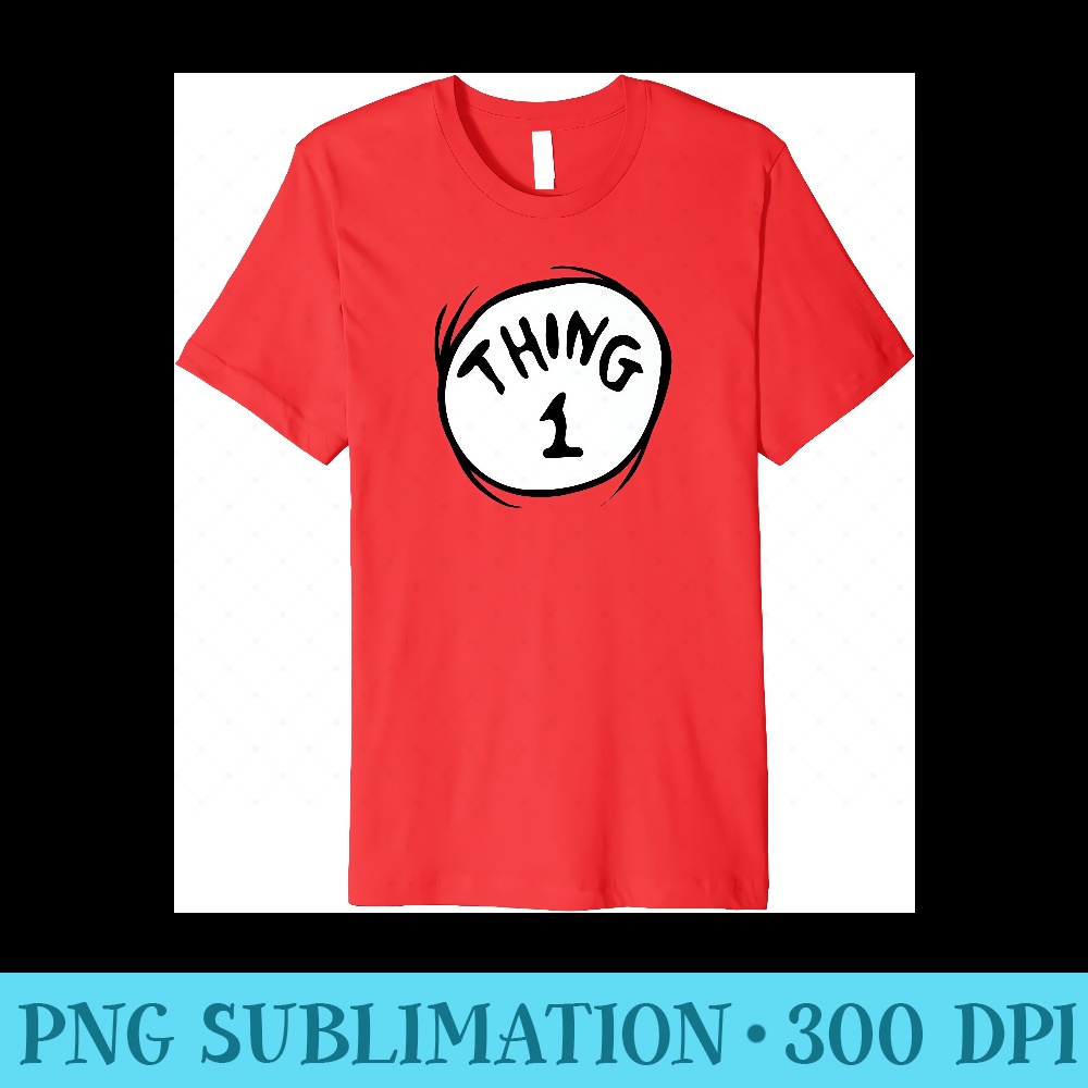 Dr. Seuss Thing 1 Emblem Premium T, Red, Small - PNG Templat | Inspire ...