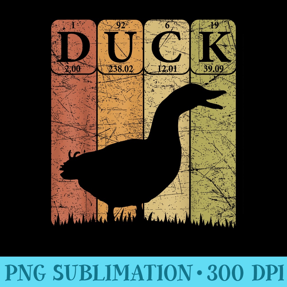 Duck Periodic Table Elements Duck Farmer Retro - PNG Graphic | Inspire ...
