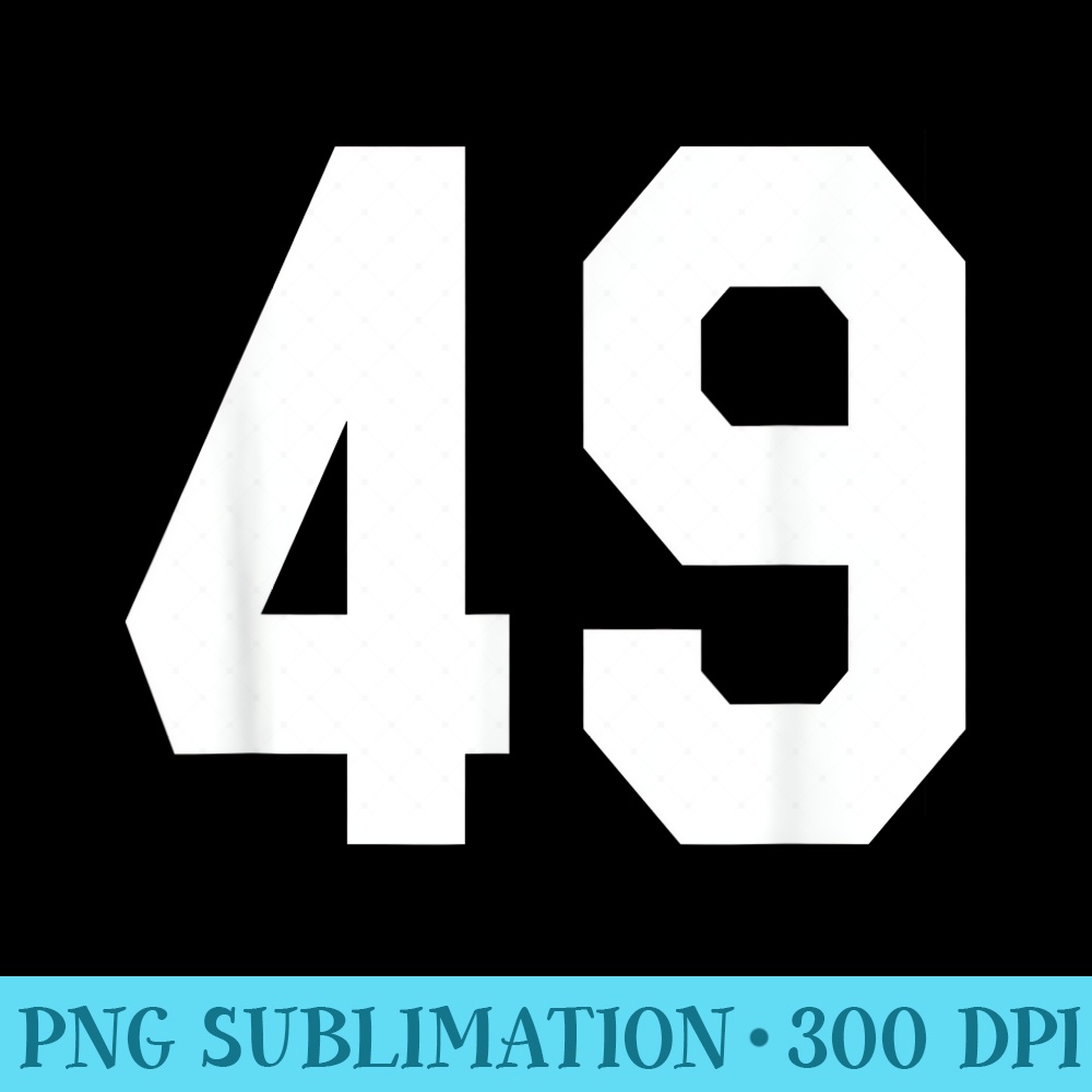 Number 49 Sports Jersey Front and Back Team Player - Downloa | Inspire ...