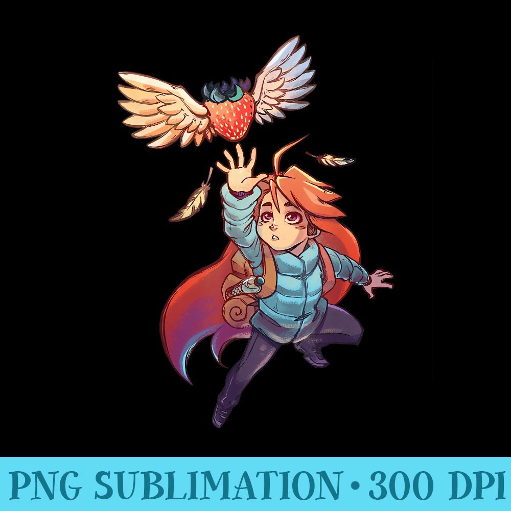 Madeline Strawberry Celeste Essential - Unique PNG Artwork | Inspire Uplift