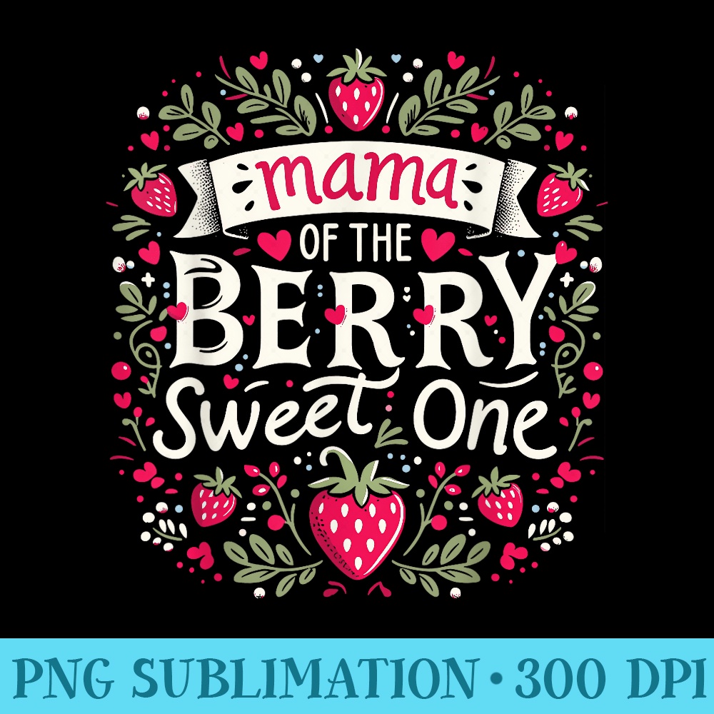 Mama of The Berry Sweet One Strawberry Mom Birthday - Sublim | Inspire ...