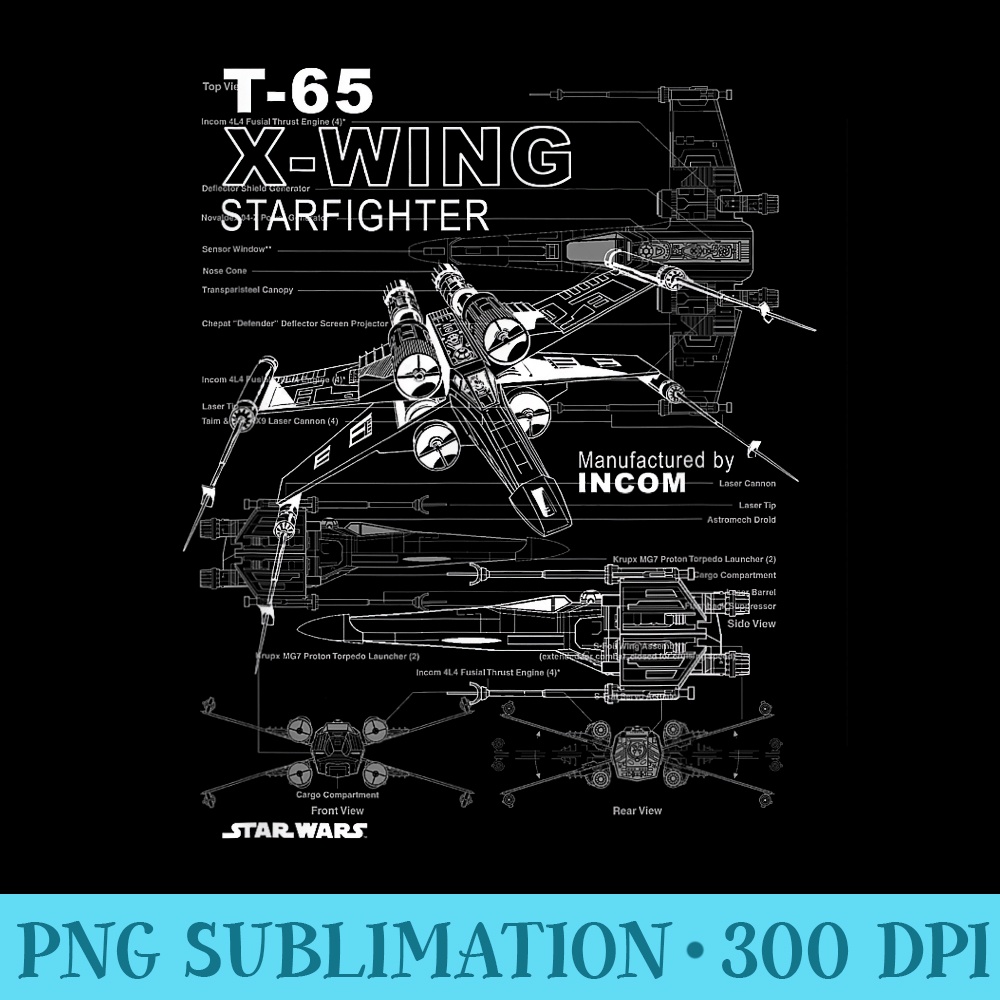 Star Wars Classic T65 XWing Starfighter Schematics - PNG Tem | Inspire ...