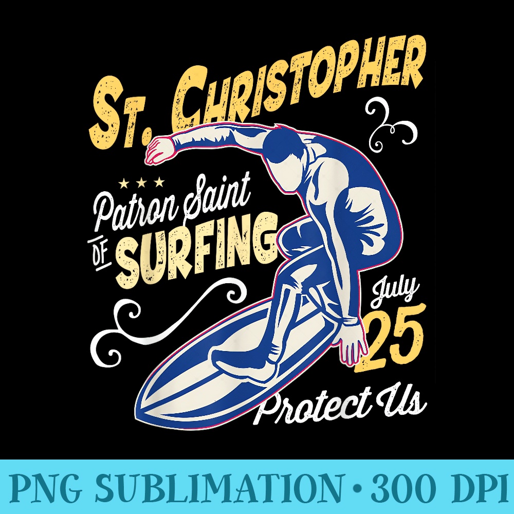 Saint Christopher Surf Patron Saint of Surfing Catholic Men | Inspire ...