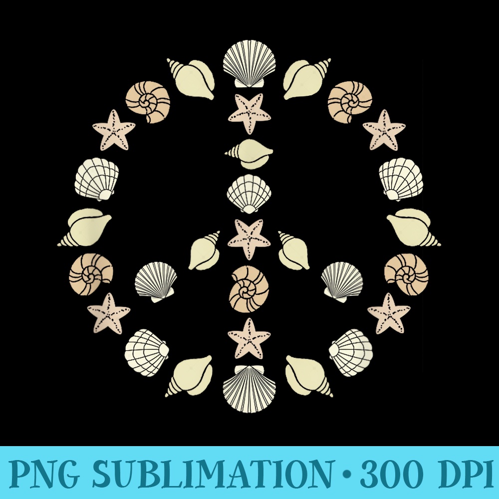 Seashell Peace Sign Natural Colors - Transparent Shirt Desig | Inspire ...