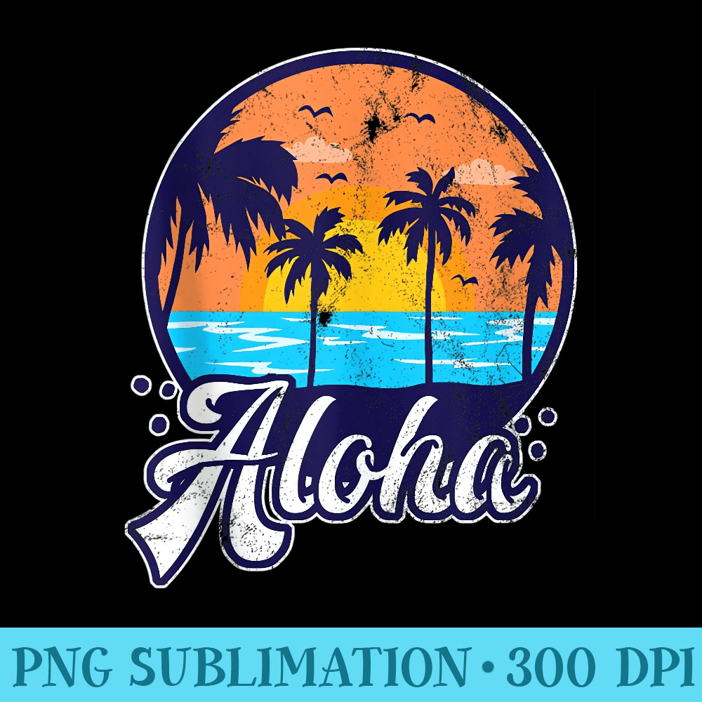 Aloha Tropical Beach Palm Trees - Sublimation clipart PNG | Inspire Uplift