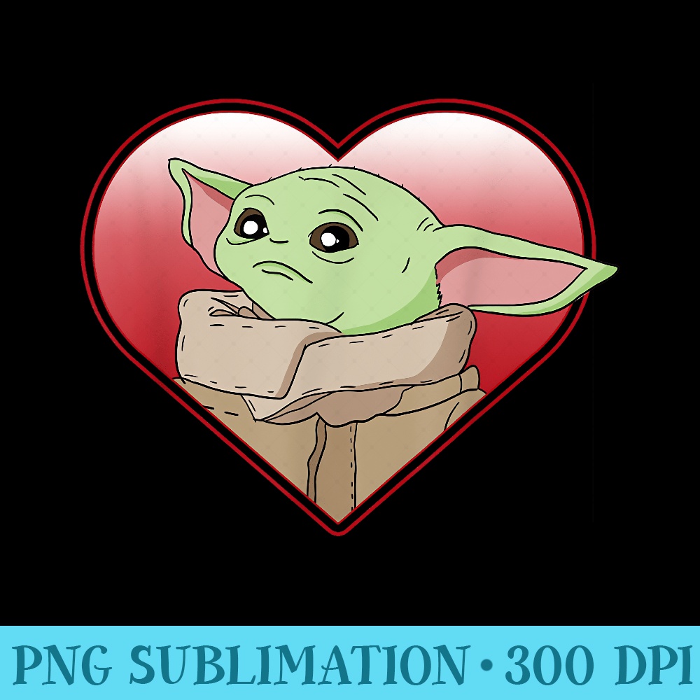 Star Wars The Mandalorian The Child Valentine Heart Portrait | Inspire ...