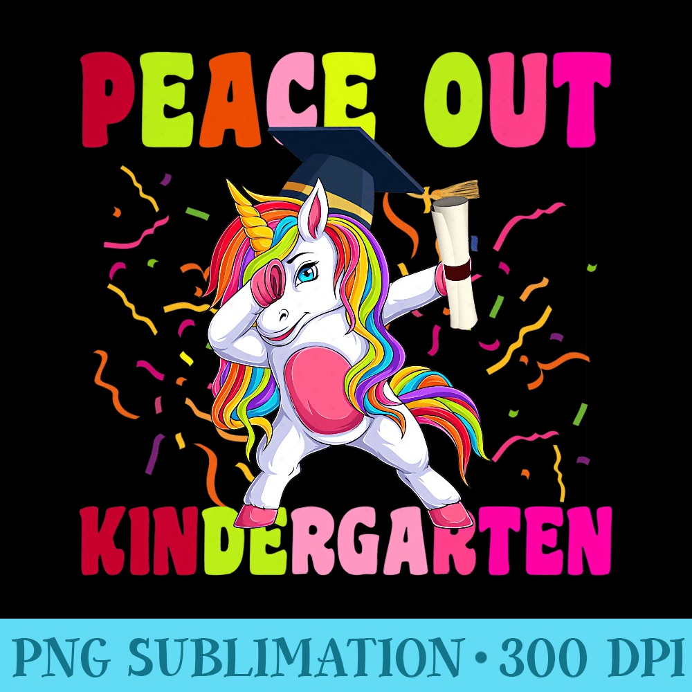 Unicorn Peace Out Kindergarten Kindergarten Graduation Premi | Inspire ...