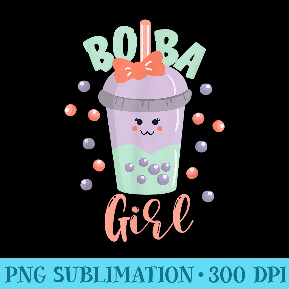 Bubble Boba Girl Tea - Sublimation printables PNG download | Inspire Uplift