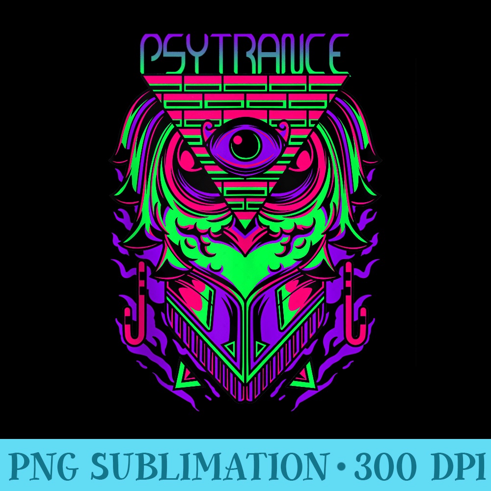 Psytrance , Rave , Techno Owl, EDM, Trippy 3rd Eye - Shirt V | Inspire ...