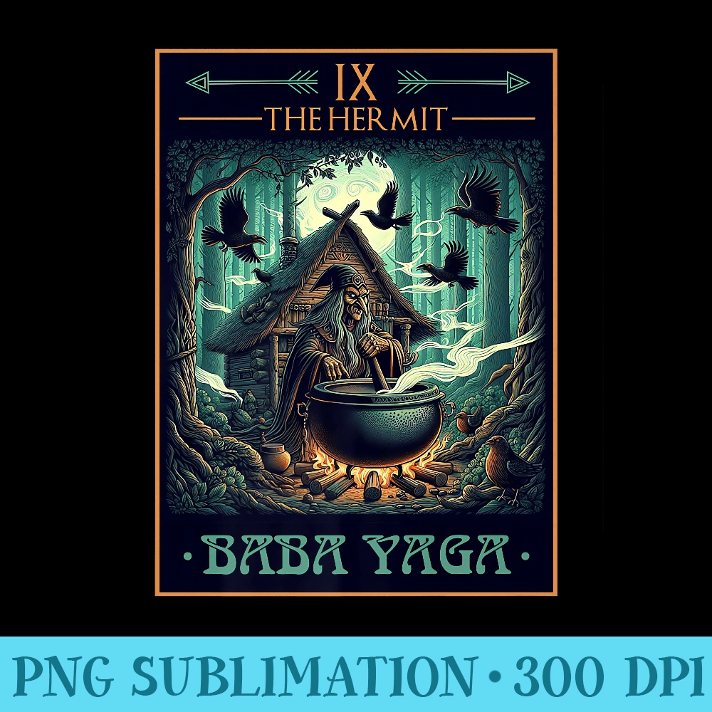 Baba Yaga The Hermit Tarot Card Pagan Witch Premium - Sublim | Inspire Uplift
