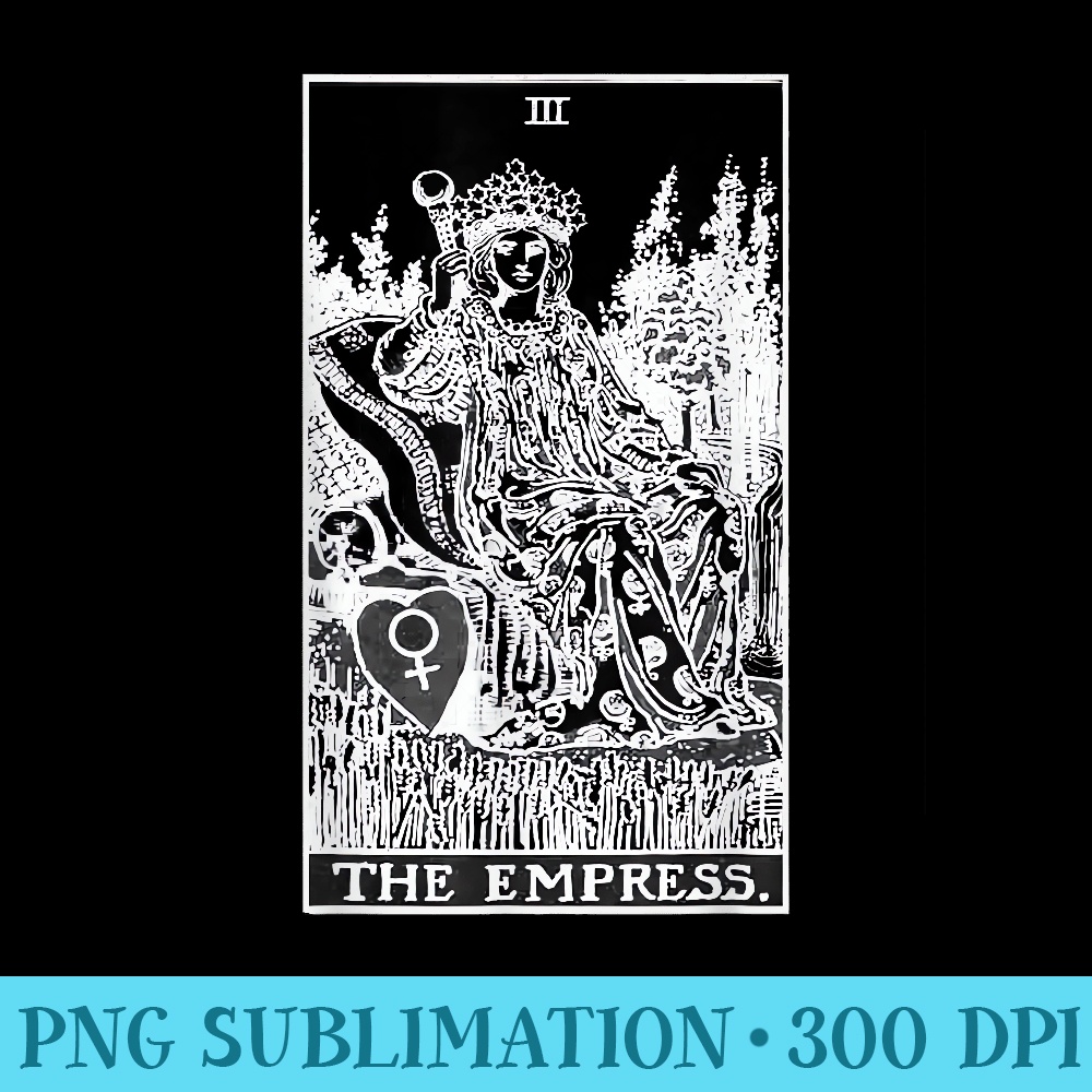 The Empress Tarot Card III Black And White Card Number - PNG | Inspire ...