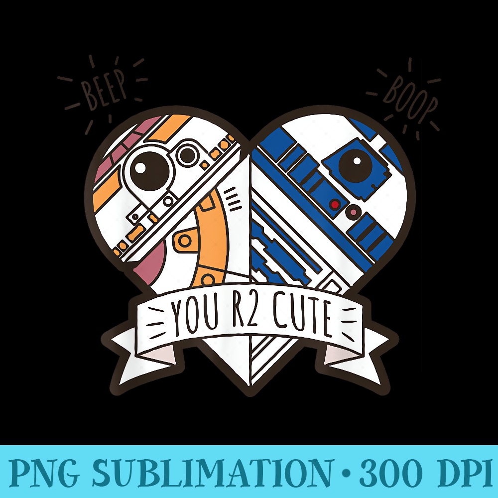 Star Wars R2D2 BB8 Droid Heart Valentines Day - Shirt Artwor | Inspire ...