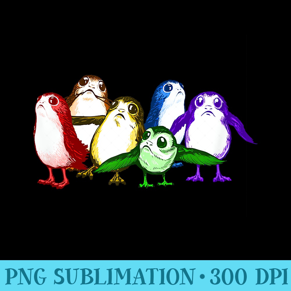 Star Wars Rainbow Pride Porg Parade - High Quality PNG Files | Inspire Uplift