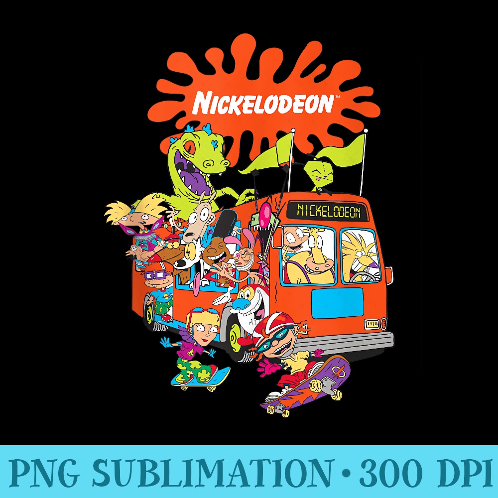 Nick Splat Logo With party Bus All Characters - High Resolut | Inspire ...