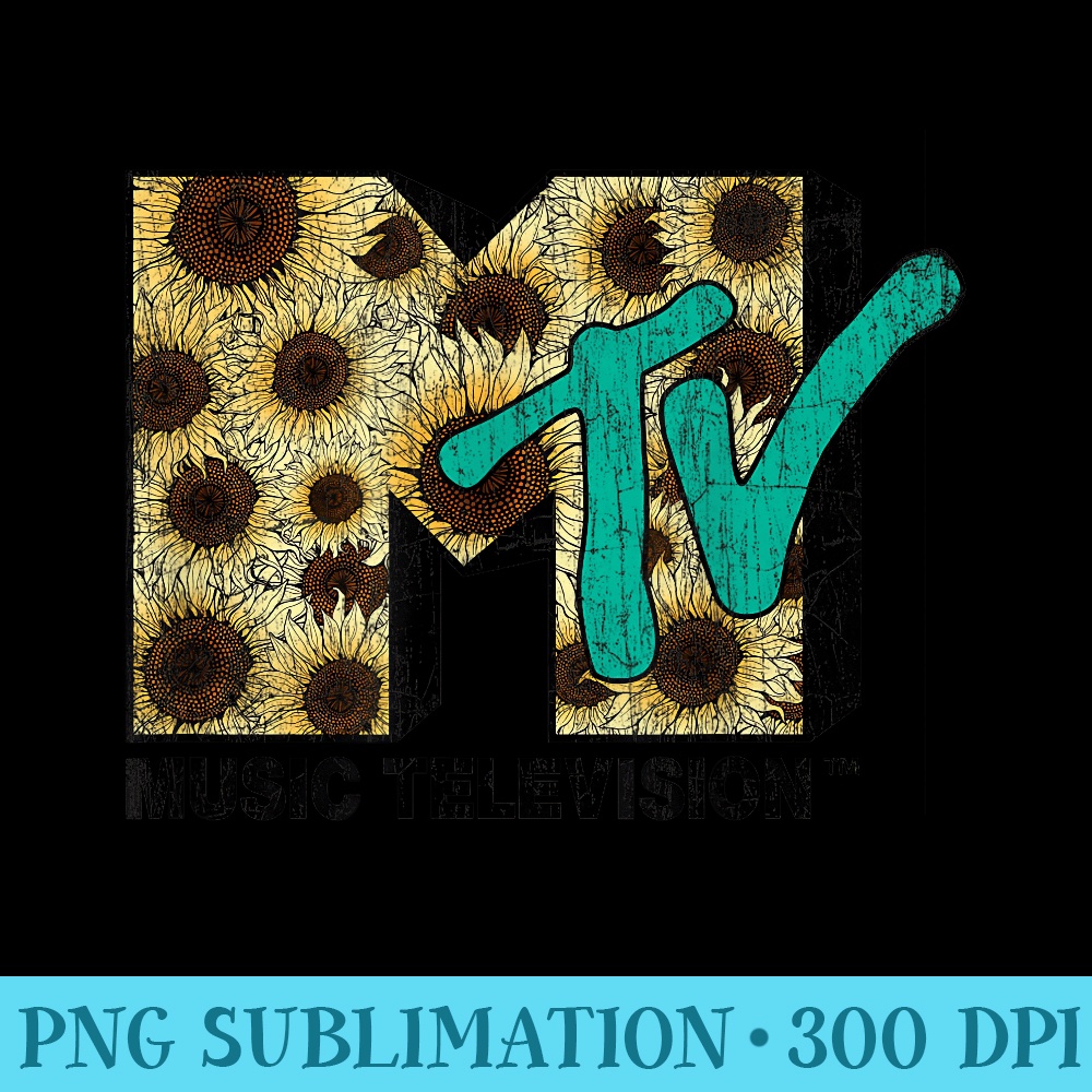 MTV Distressed Vintage Sunflower Logo Graphic T - Blank Shir | Inspire ...
