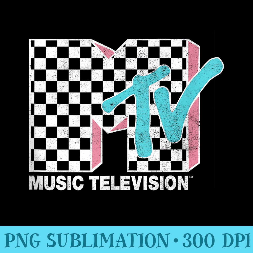 MTV Neon Distressed Checkered Logo - Download PNG Pictures | Inspire Uplift