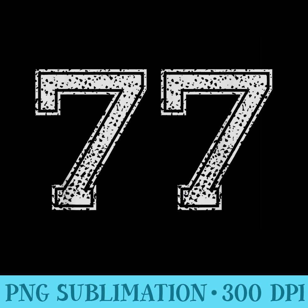 Number 77 Numbered retro Style Birthday - PNG Download Datab | Inspire ...
