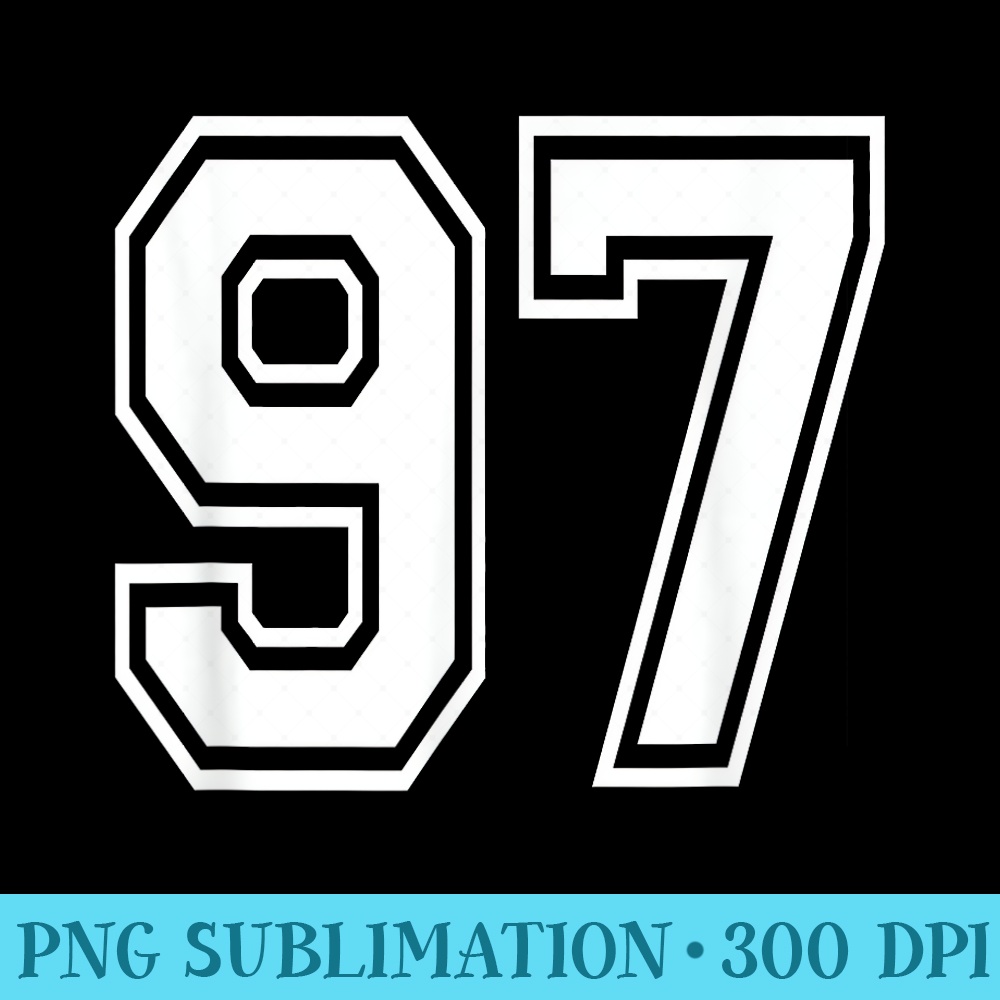 Number 97 97th Birthday Player Team Numbered Jersey - PNG Do | Inspire ...