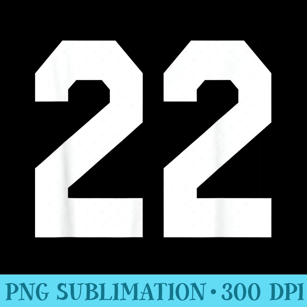 Number 22 Sports Jersey Front and Back Team Player - Shirt I | Inspire ...
