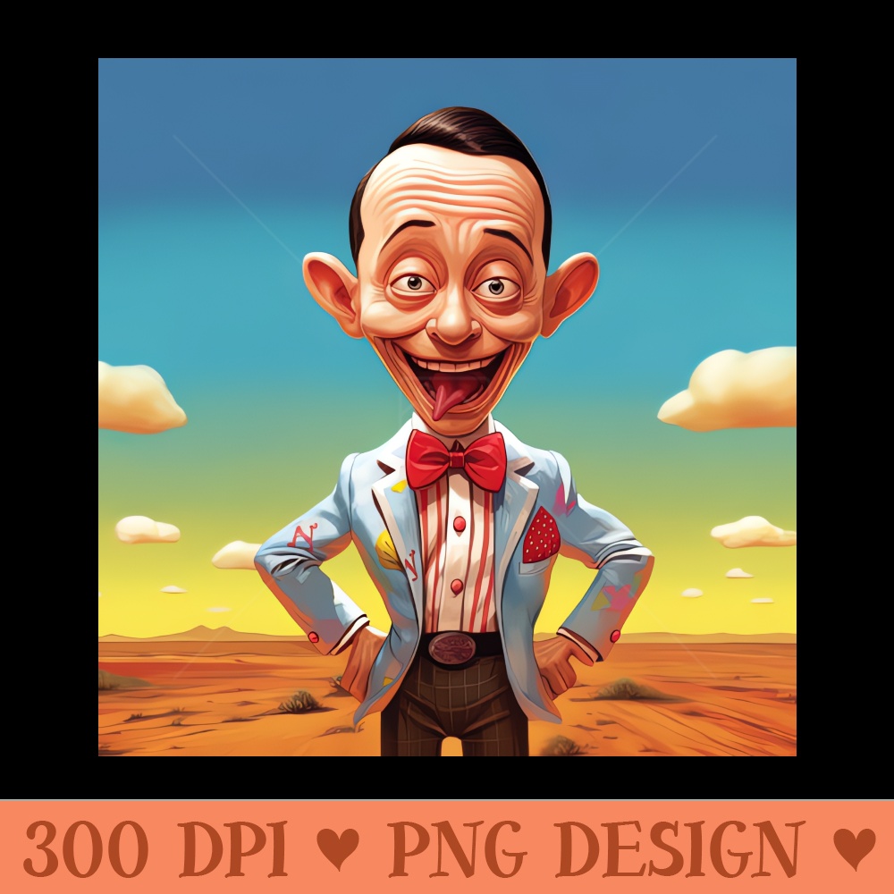 pee wee herman sticking out his tongue on the photo, art - T | Inspire ...