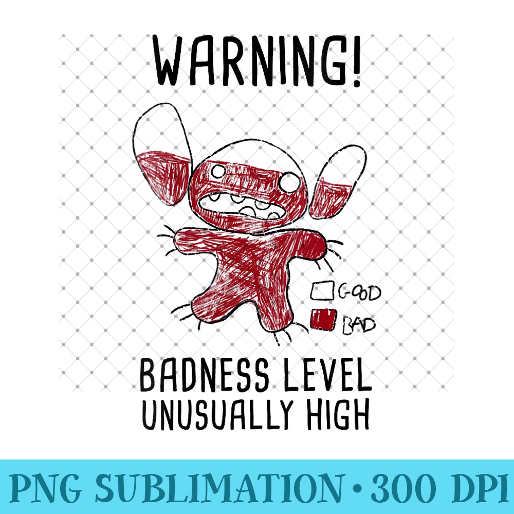 Womens Disney Lilo & Stitch 626 Stitch Day Warning Badness L | Inspire ...