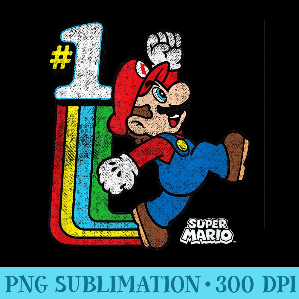 Super Mario Number One Rainbow Run Mario Arm Up - PNG design | Inspire ...