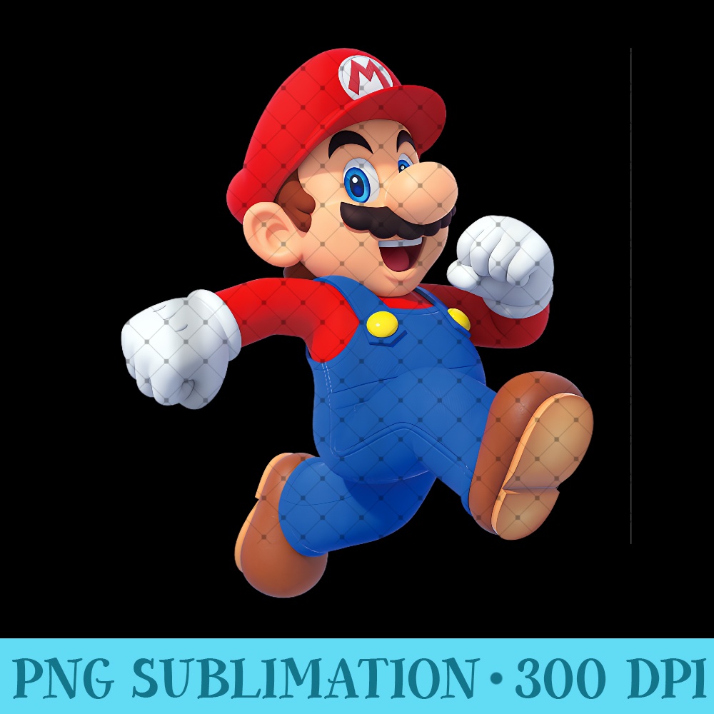 Super Mario Running Mario 3D Poster - Unique Sublimation PNG | Inspire ...