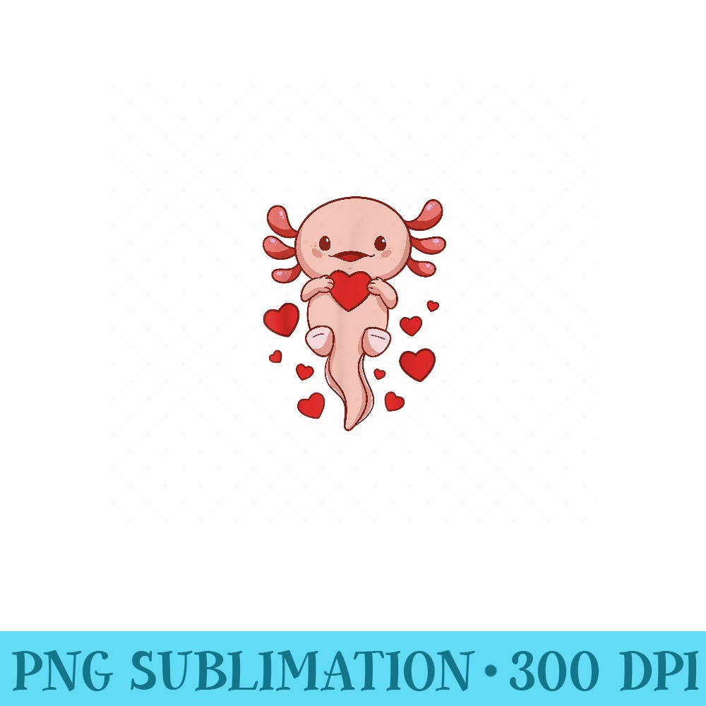 Cute Axolotl Heart Valentines Day For Girls Valentine - High | Inspire ...