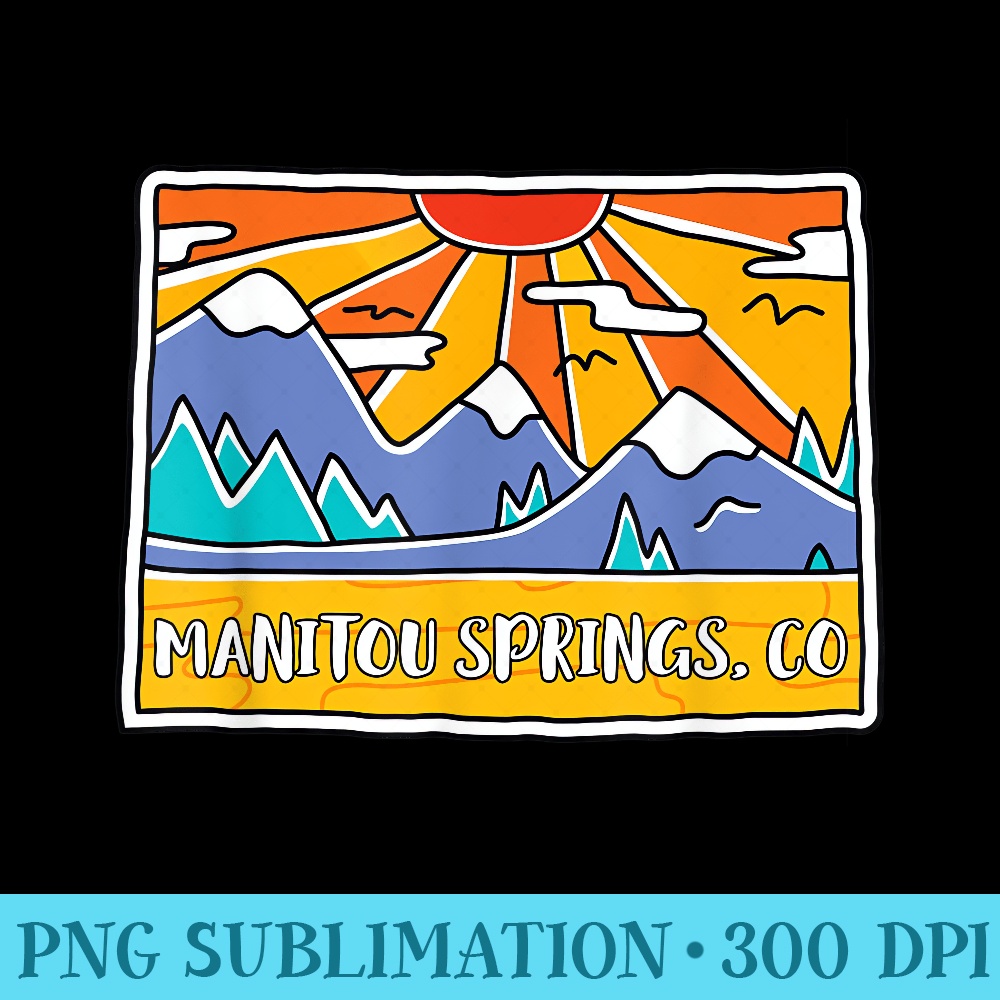 Manitou Springs, CO Colorado Mountains Outdoor art retro sun | Inspire ...