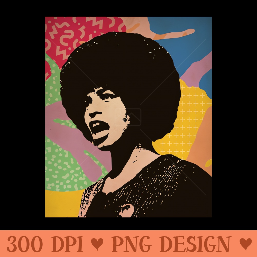 Vintage Poster Angela Davis Style - Sublimation clipart PNG | Inspire ...