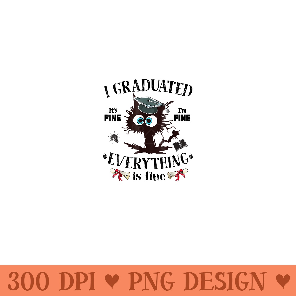 I Graduated Graduate Class 2024 Funny Black Cat Graduation - | Inspire ...