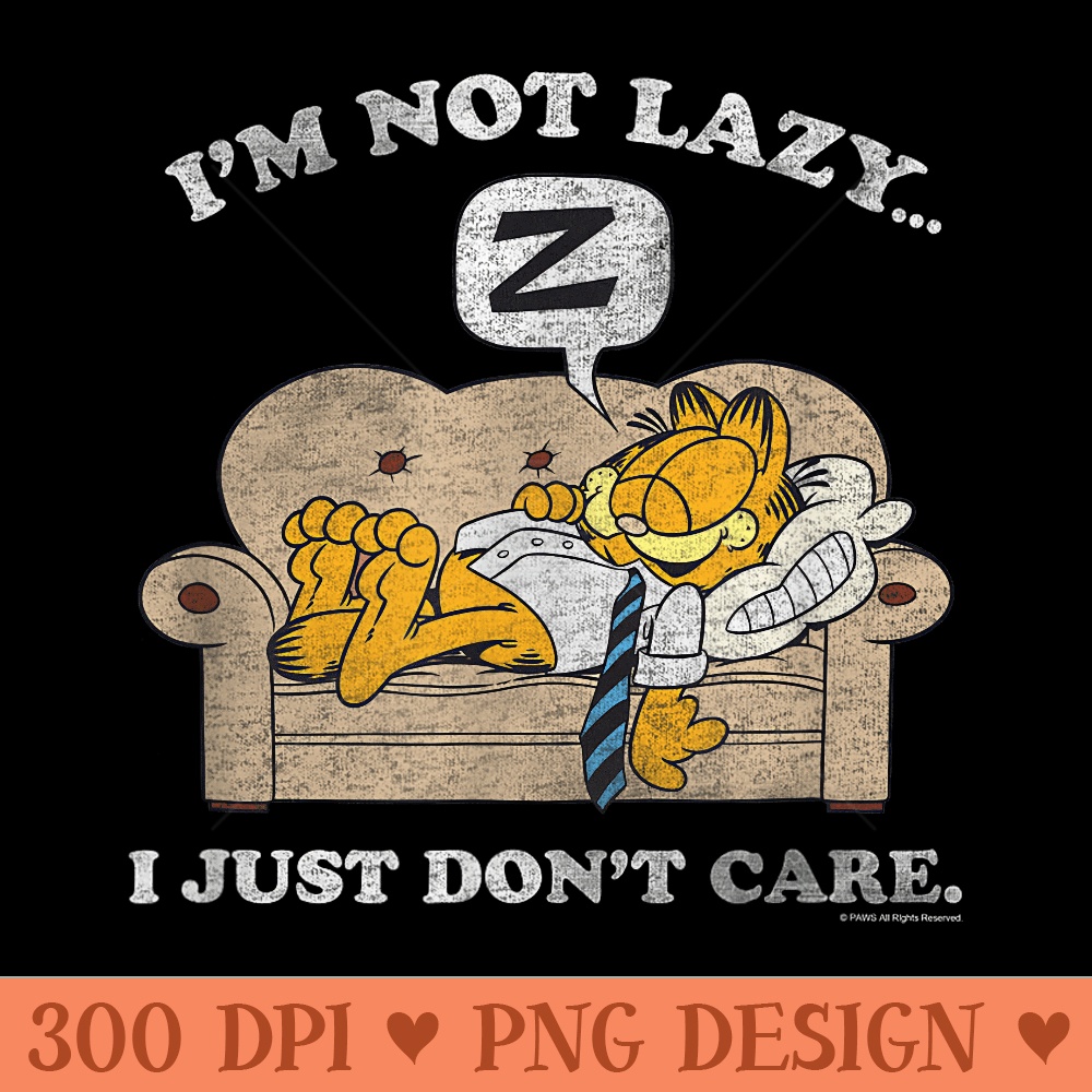 Garfield Not Lazy - High Quality PNG Files | Inspire Uplift