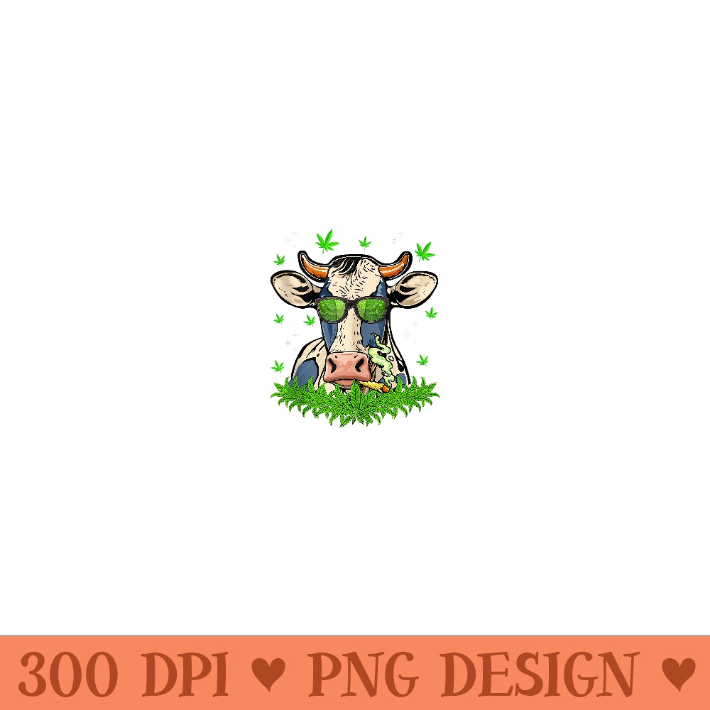 Funny Cow Smoking Weed Sunflower Animals Farming Dad Papa - | Inspire ...
