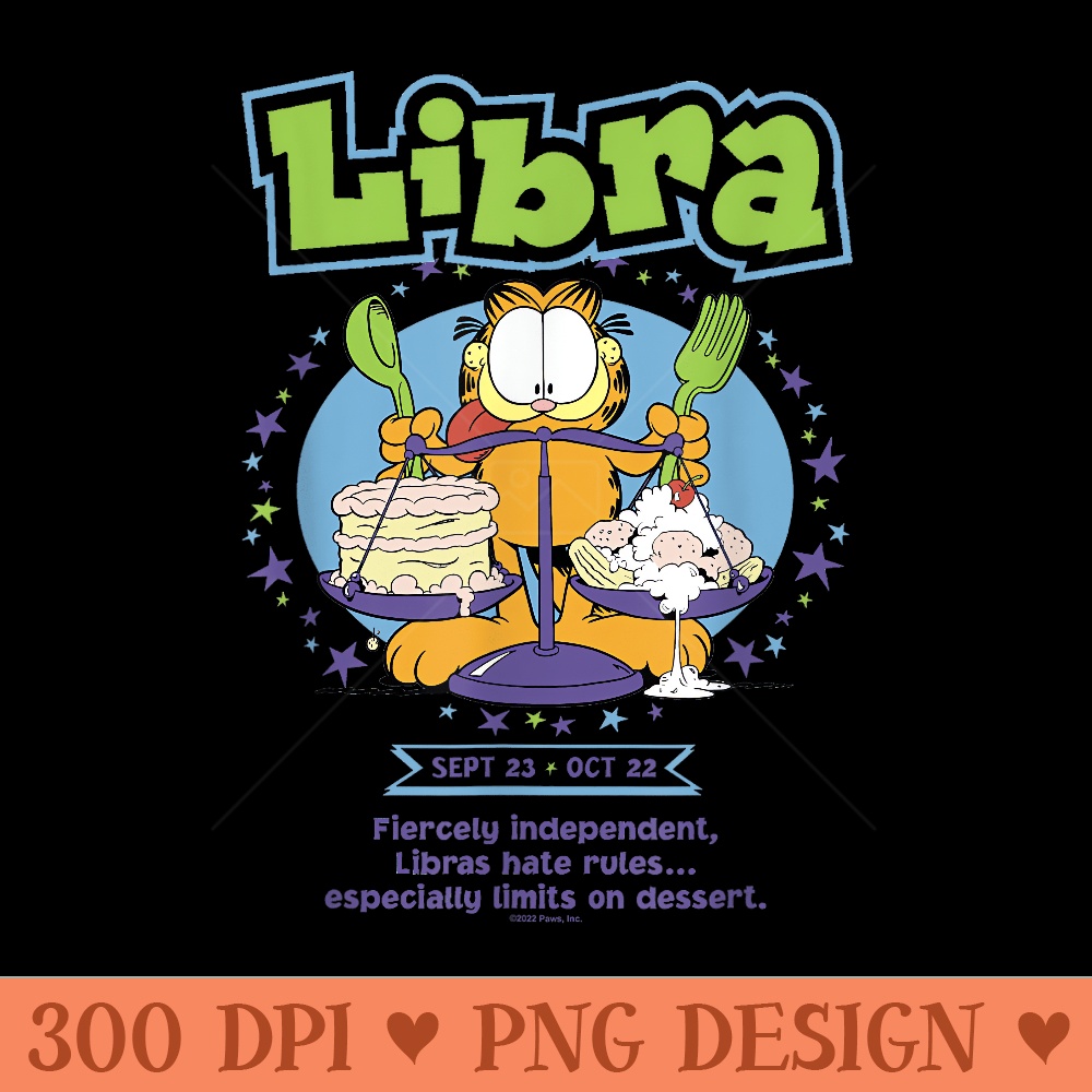 Garfield Libra Zodiac Sign Horoscope Humor - Exclusive PNG d | Inspire ...